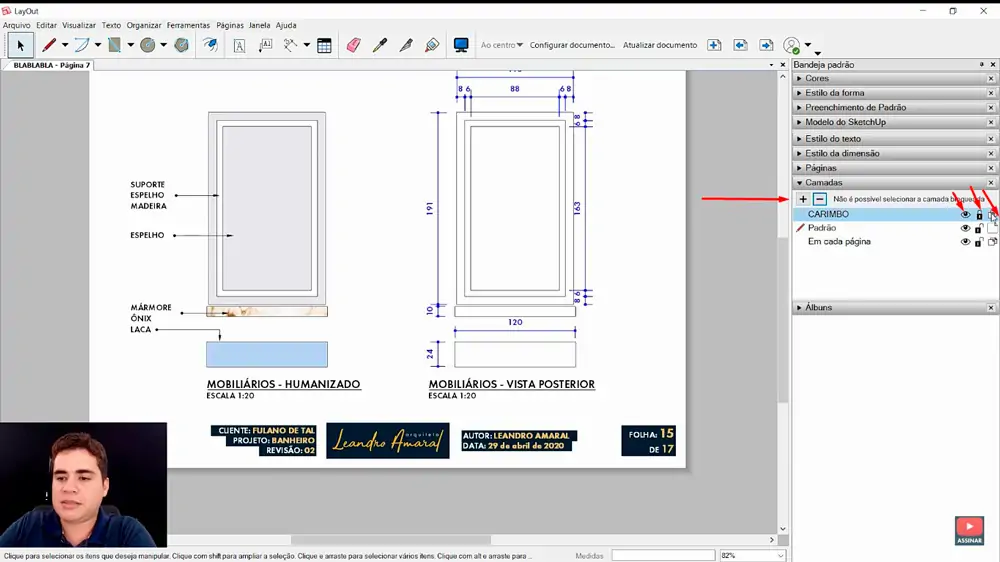 Pranchas, Carimbos e Layers no Layout do Sketchup - Arquiteto Leandro Amaral