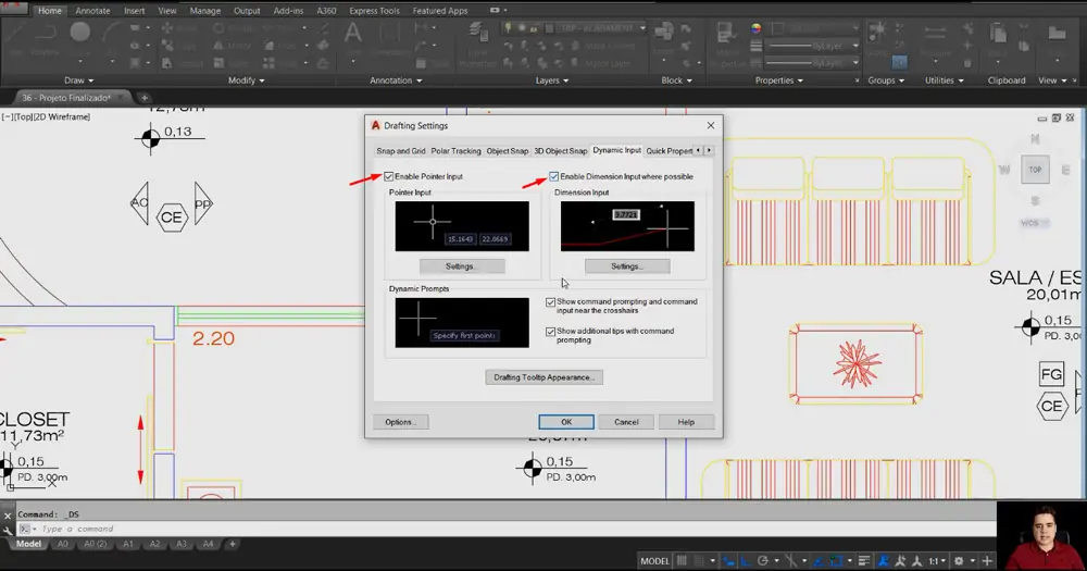 Dynamic Input AutoCAD (F12): Um dos melhores Comandos - Arquiteto ...
